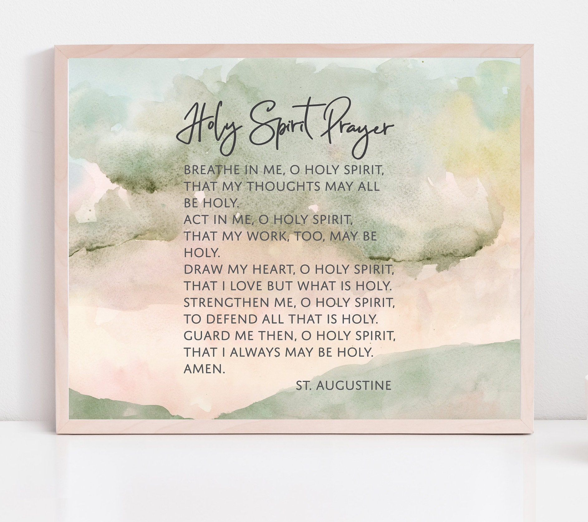 Holy Spirit Prayer St. Augustine Printable Art Print Instant Download ...
