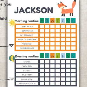 Routine Chart Kids Daily Routine Chart Printable 8.5x11 Editable PDF ...