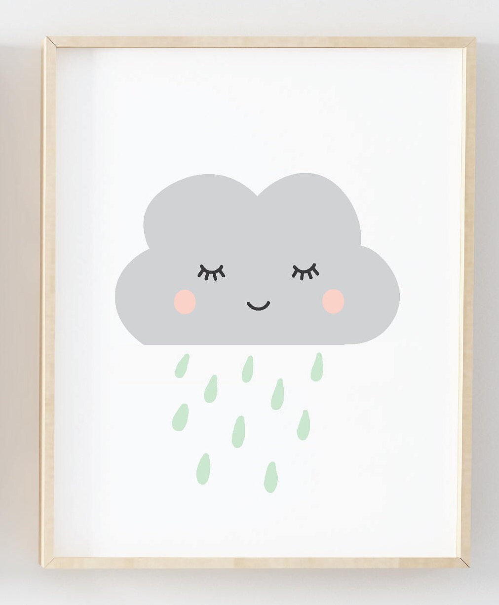 Sun Rainbow Cloud Set of 3 Nursery Kids Room Prints Digital - Etsy UK