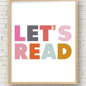Let's Read Poster - Reading Poster - Read Wall Art Read Classroom Wall ...