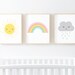 Sun Rainbow Cloud Set of 3 Nursery Kids Room Prints Digital | Etsy
