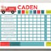 Firetruck Reward Chart Boys Chart Dump Truck Printable Editable Reward ...