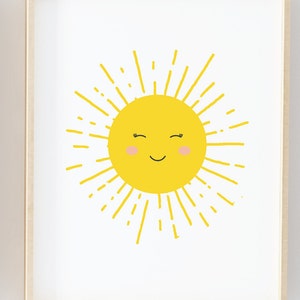 Sunshine Rainbow Cloud Nursery Art Set - Set of 3 Digital Art Prints ...