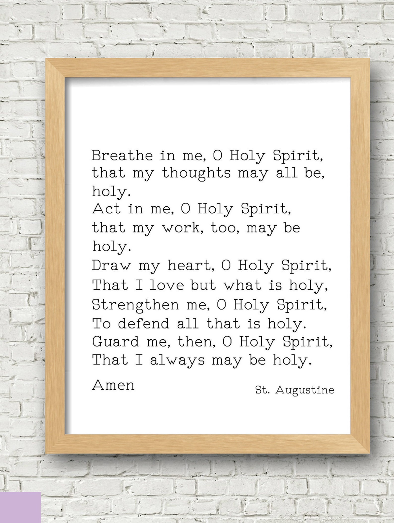 St Augustine Prayer Breathe in Me Holy Spirit 2 Designs Included 8x10 ...