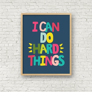 Growth Mindset Printable Poster - I Can Do Hard Things Growth Mindset ...