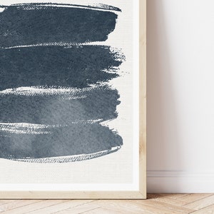 Navy Blue Watercolor Art Printable Scandinavian Watercolor Art Print ...