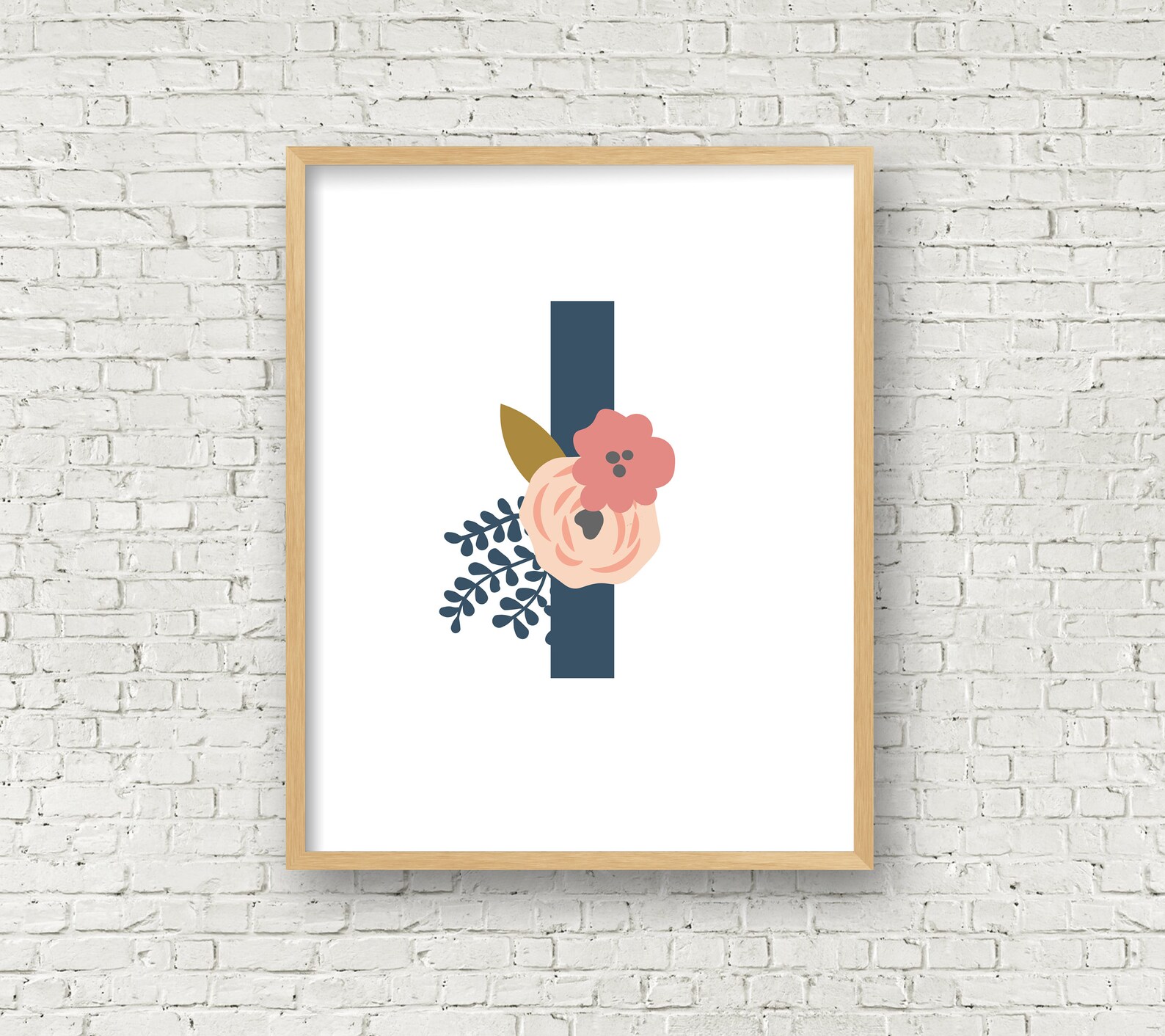Initial I Nursery Art Print Monogram I Printable Letter Girls Nursery ...
