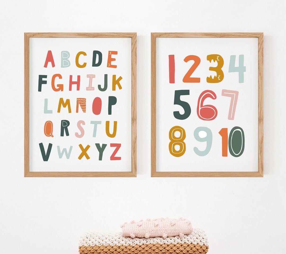 Alphabet Number Printable Alphabet and Number Poster - Kids Playroom ...