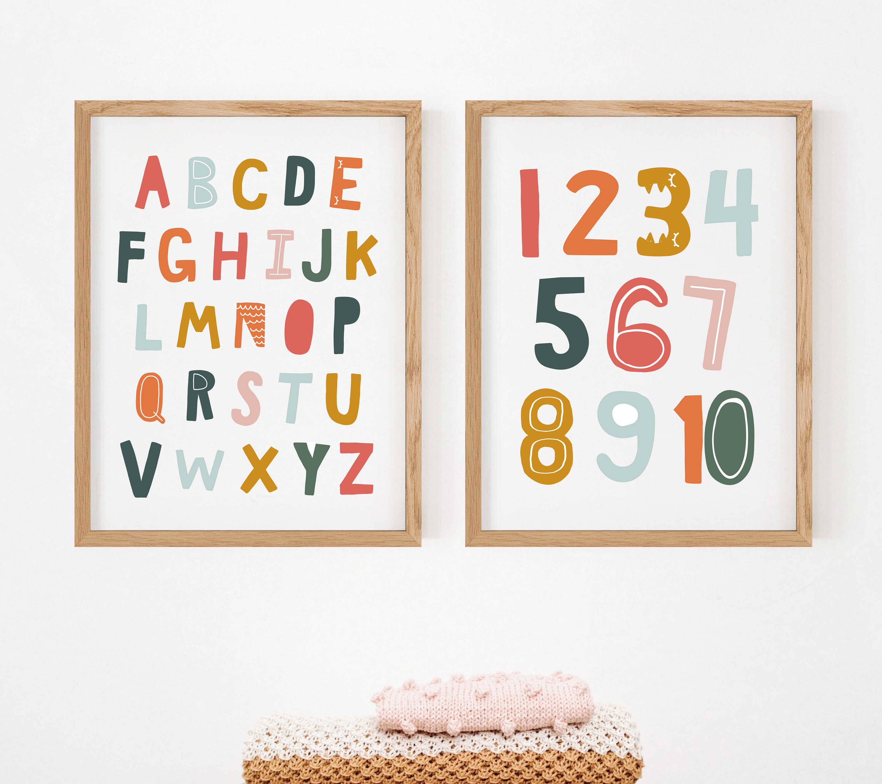 Alphabet Number Printable Alphabet and Number Poster Kids | Etsy