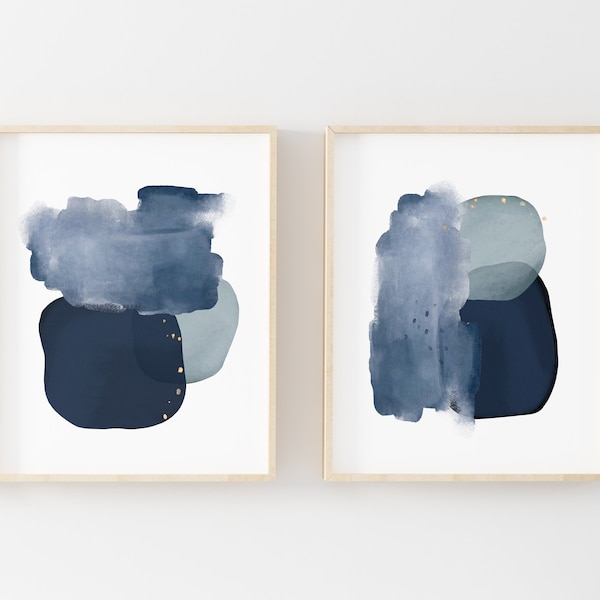 Blue Abstract Art - Etsy