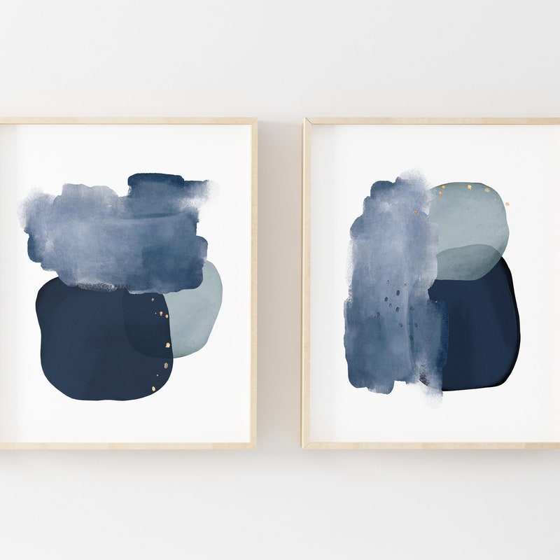 Blue Abstract Art - Etsy