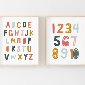 Alphabet Number Printable Alphabet and Number Poster - Kids Playroom ...