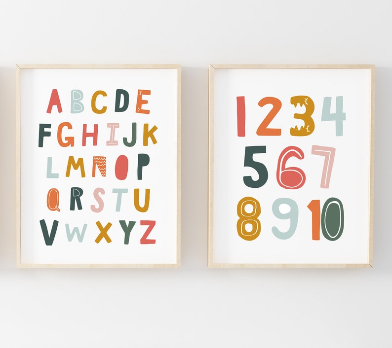 Alphabet Number Printable Alphabet and Number Poster - Kids Playroom ...