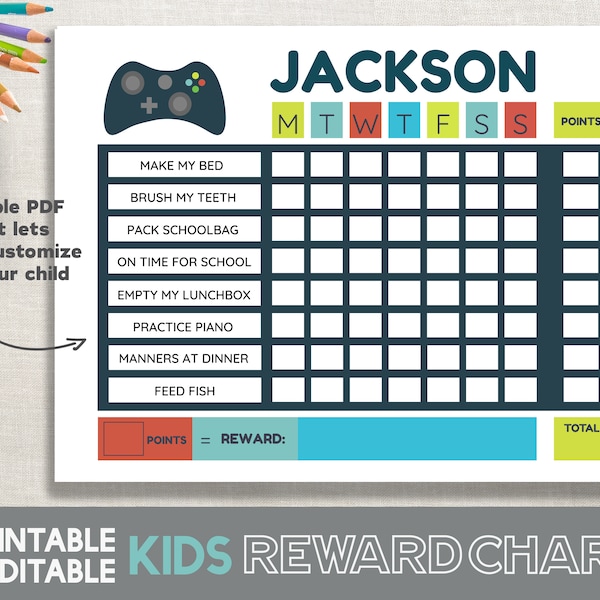 Boy Chore Chart - Etsy