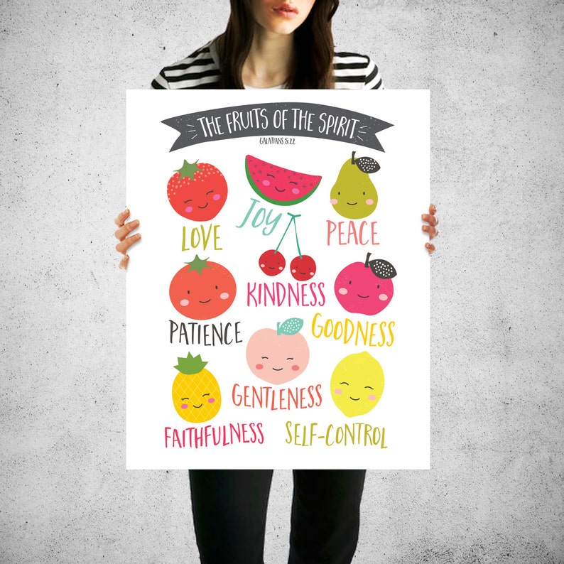Fruits of the Spirit Bible Verse Poster Wall Art Printable 24x36 Poster ...