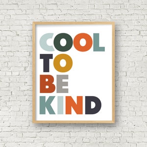 Boys Digital Art Print - Cool to Be Kind Printable - Instant Download ...