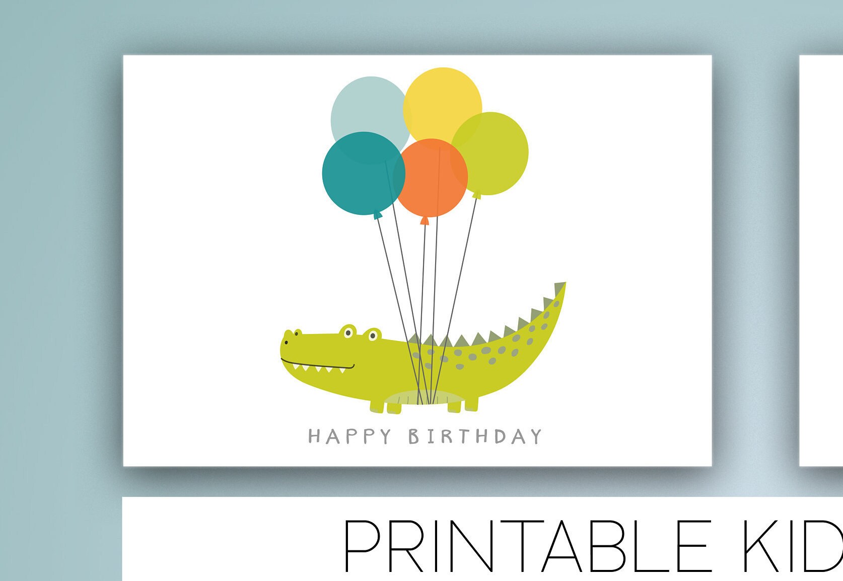 Printable Kids Birthday Cards Set of 4 Birthday Cards Happy | Etsy