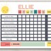Cute Reward Chart Editable Printable PDF Kids Sunshine Reward Chart ...