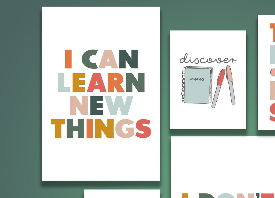 Growth Mindset Printable Poster Set Set of 6 Printable | Etsy