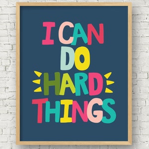 Growth Mindset Printable Poster - I Can Do Hard Things Growth Mindset ...