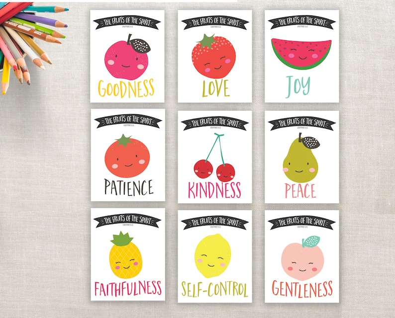 Fruit of the Spirit Printable Cards in Two Sizes - 5x7 and 8x10 Pdfs ...