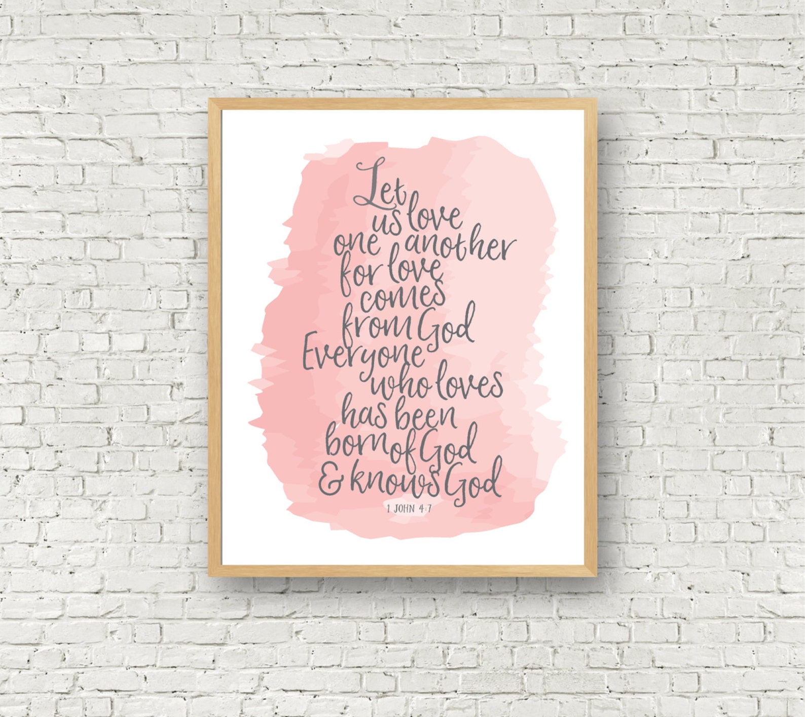 Bible Verse Printable Art Print - Love One Another - 1 John 4 - 5x7 and ...