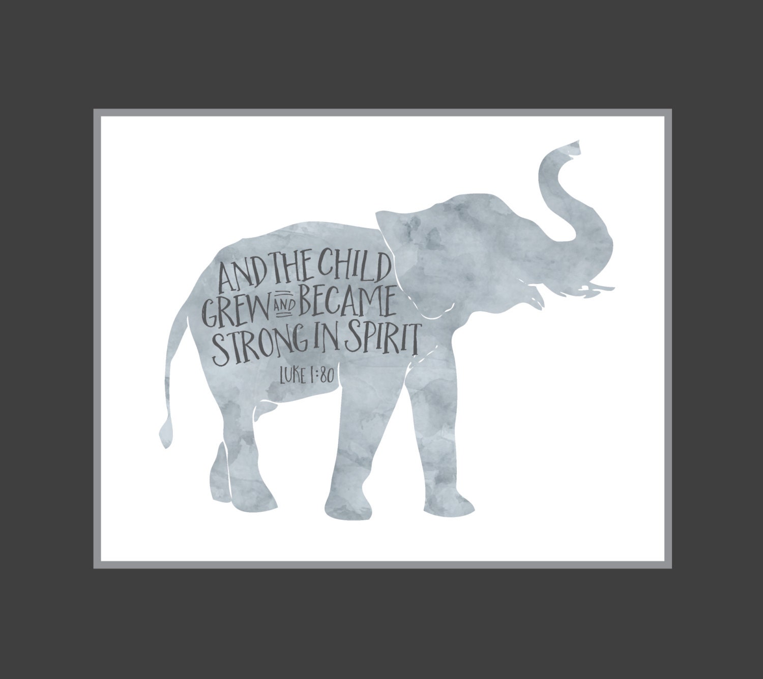 Bible Verse Art Print Elephant Digital Art Print 8x10 & 24x36 | Etsy