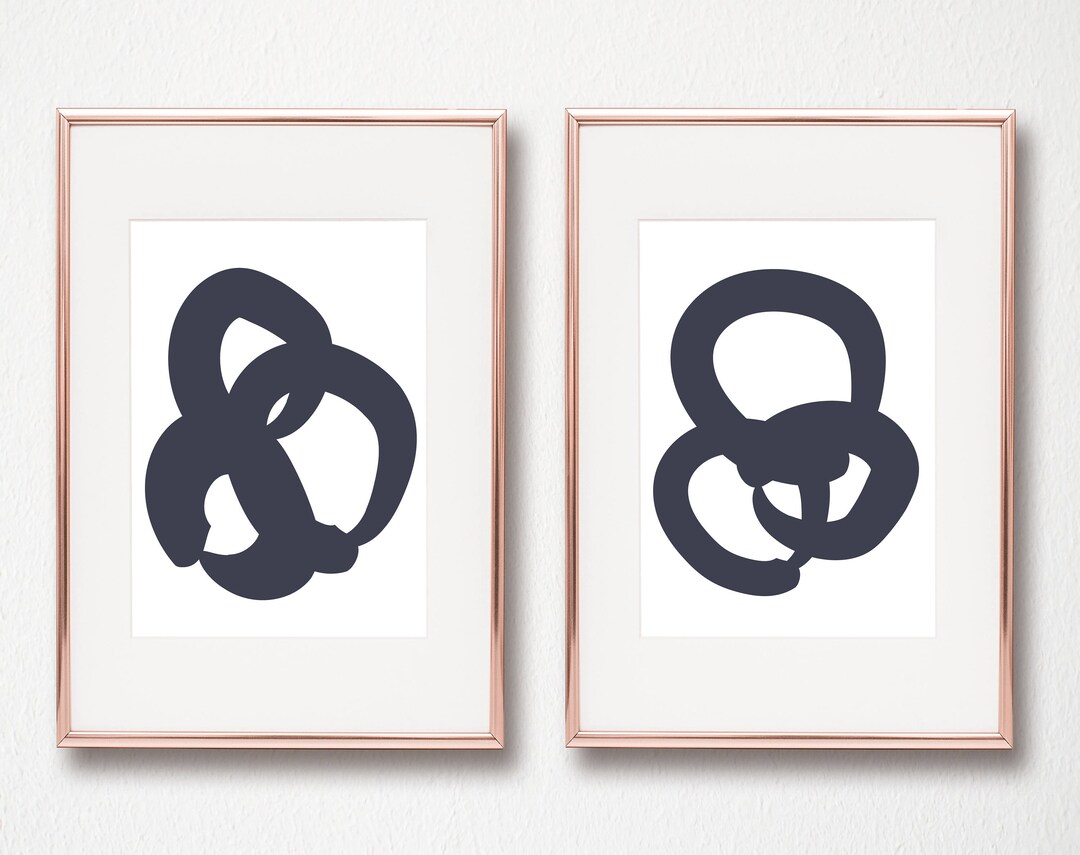 Modern Navy Art Digital Art Prints Set of 2 Printable Wall Art 8x10 and ...