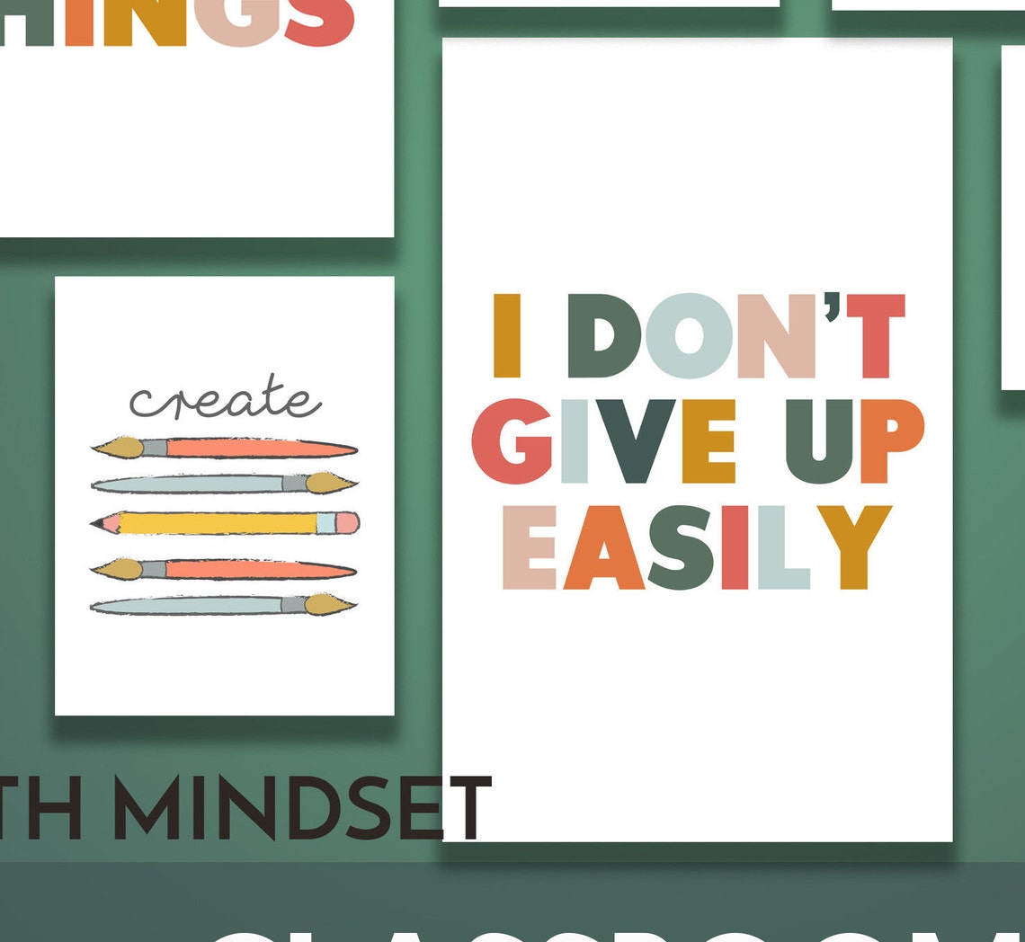 Growth Mindset Printable Poster Set Set of 6 Printable | Etsy