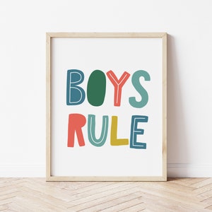 Boys Rule - Art Print - Boy Room Decor - Boys Rule Printable Poster ...