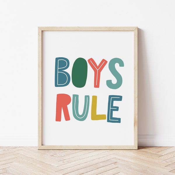Boys Rule Printable - Etsy