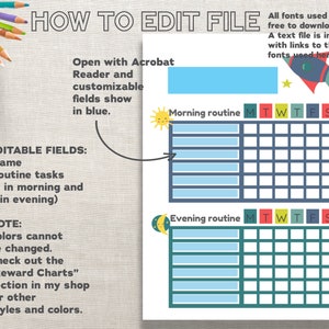 Kids Routine Chart - Rocket Chore Chart - Kids Schedule - Kids Planner ...