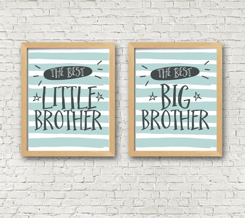 Brothers Wall Art Print Set of 2 - Big Brother Little Brother Set of 2 ...