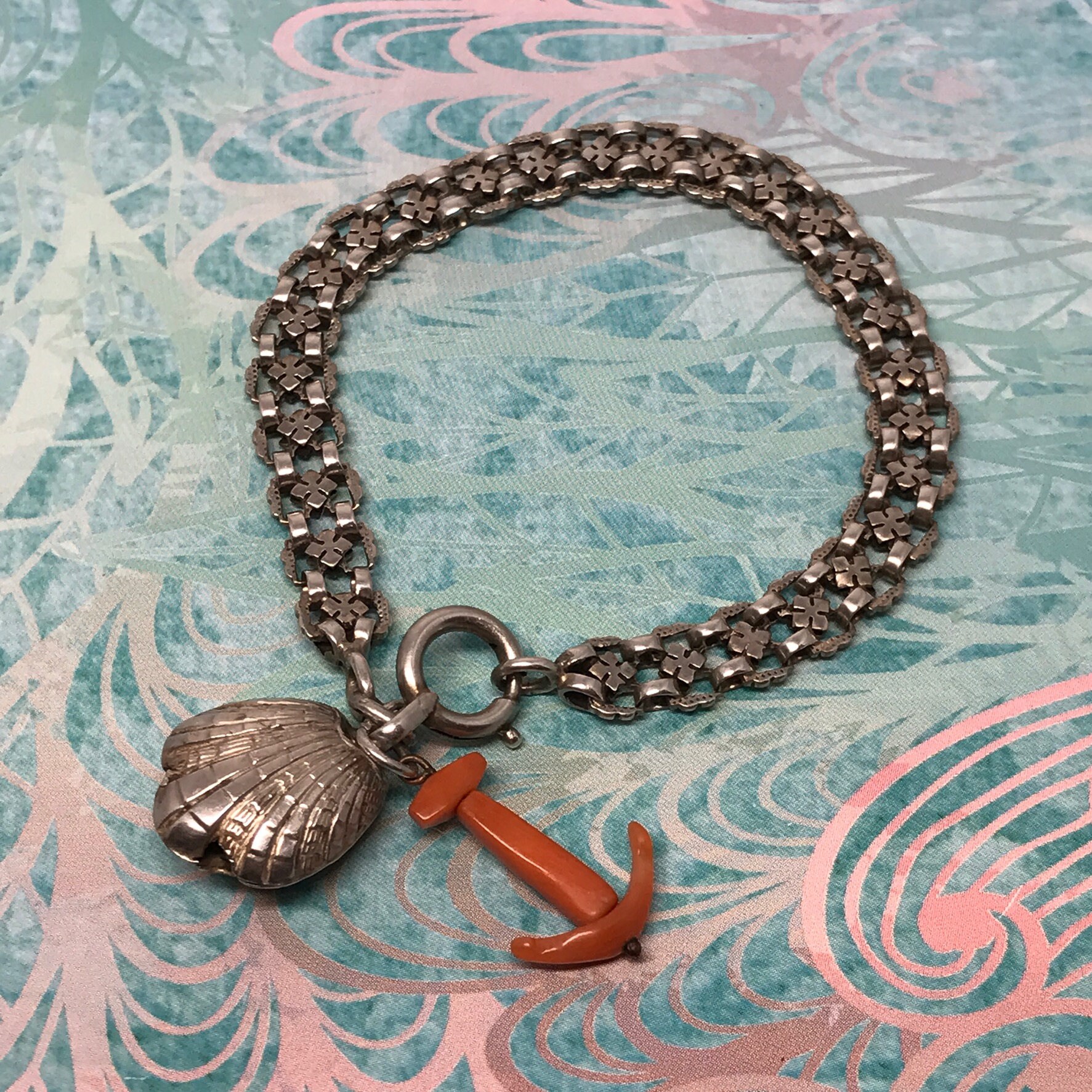 French Antique Silver Bracelet circa 1900 / French Silver Cross ...