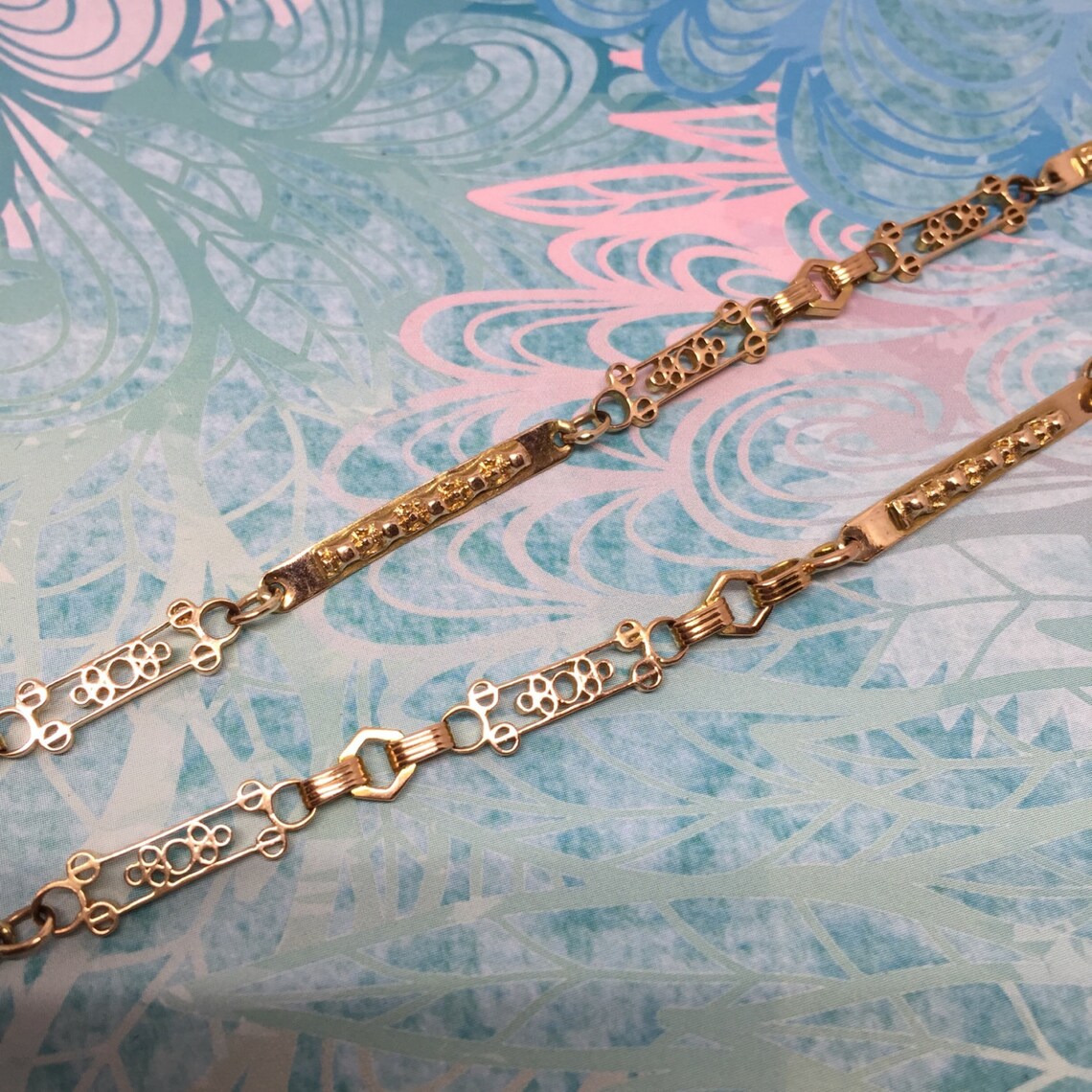 Antique Victorian Fancy Chain Necklace in 14k Gold / Fancy Link ...