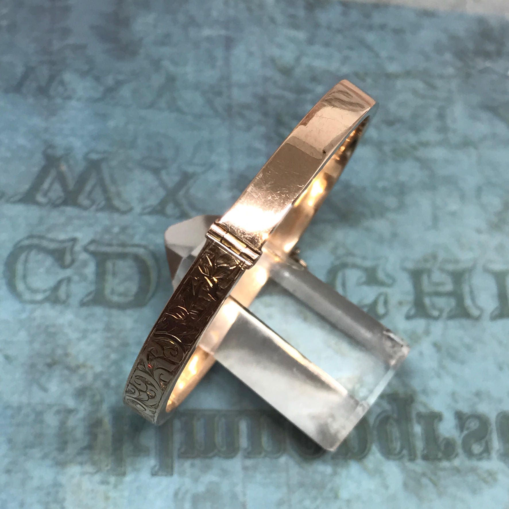 Antique Victorian Rose Gold Bangle in 9ct, Full Birmingham Hallmarks 1905