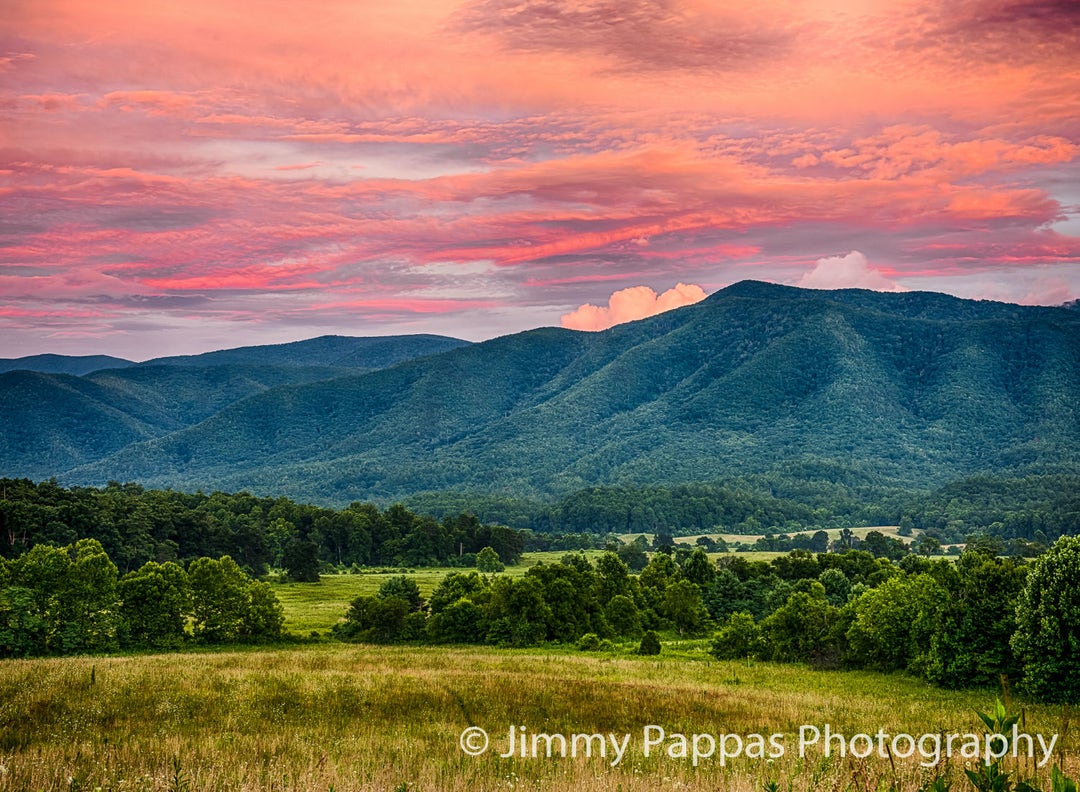 4, Cades Cove, Sunset, Smoky Mountains, National Park, Landscape, Fine ...