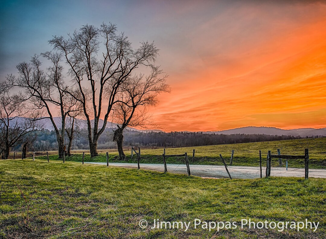 1 Cades Cove, Sunset, Smoky Mountains, Fine Art Print, Jimmy Pappas ...