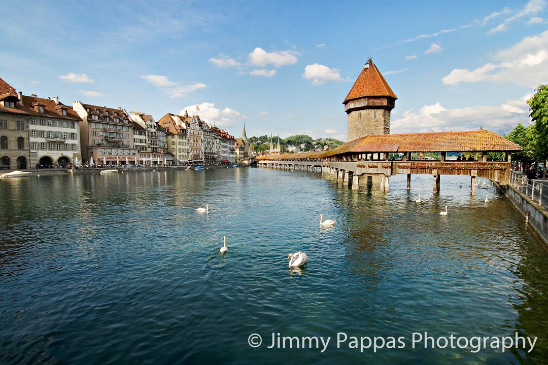 Lucerne Switzerland and the Chapel Bridge, Fine Art Print, Jimmy Pappas ...