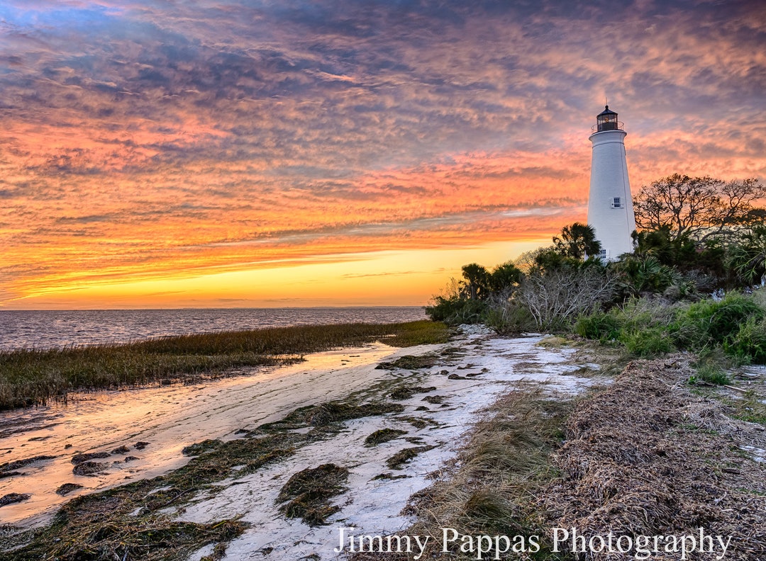 St. Marks Lighthouse in Florida, Sunset, Fine Art Print, Jimmy Pappas ...