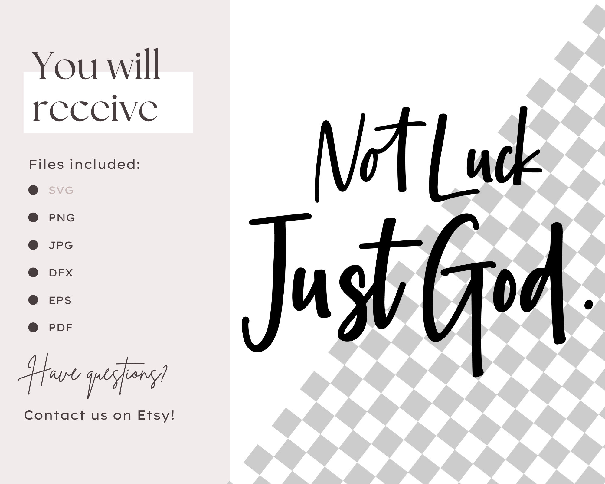 Not Luck Just God SVG PNG Christ Svg Silhouette Commercial Use Svg God ...