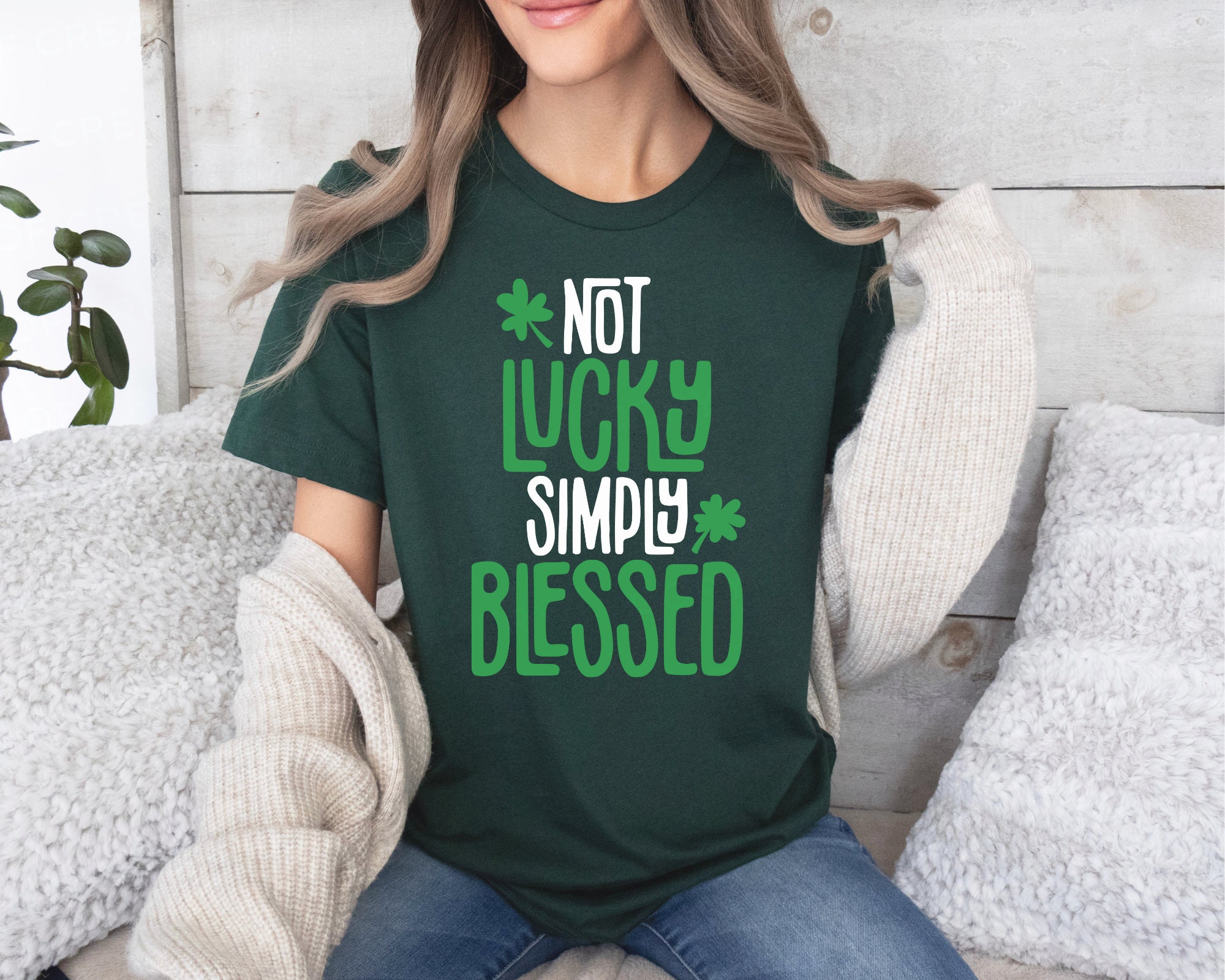 Not Lucky Simply Blessed SVG, Not Lucky Just Blessed SVG,PNG, St ...