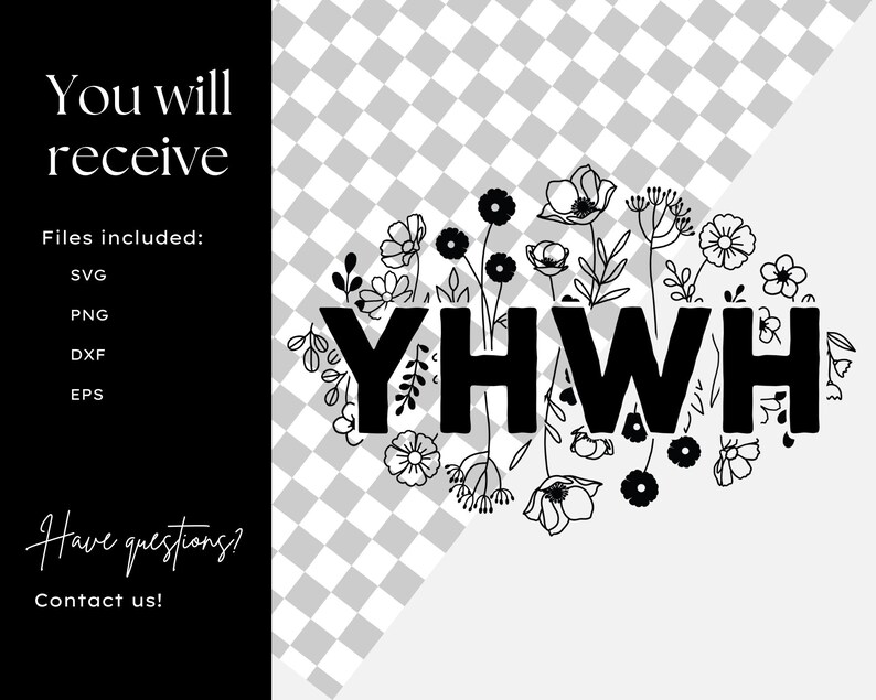 YHWH Flowers SVG, Christian T-shirt Design (digital Download) - Etsy