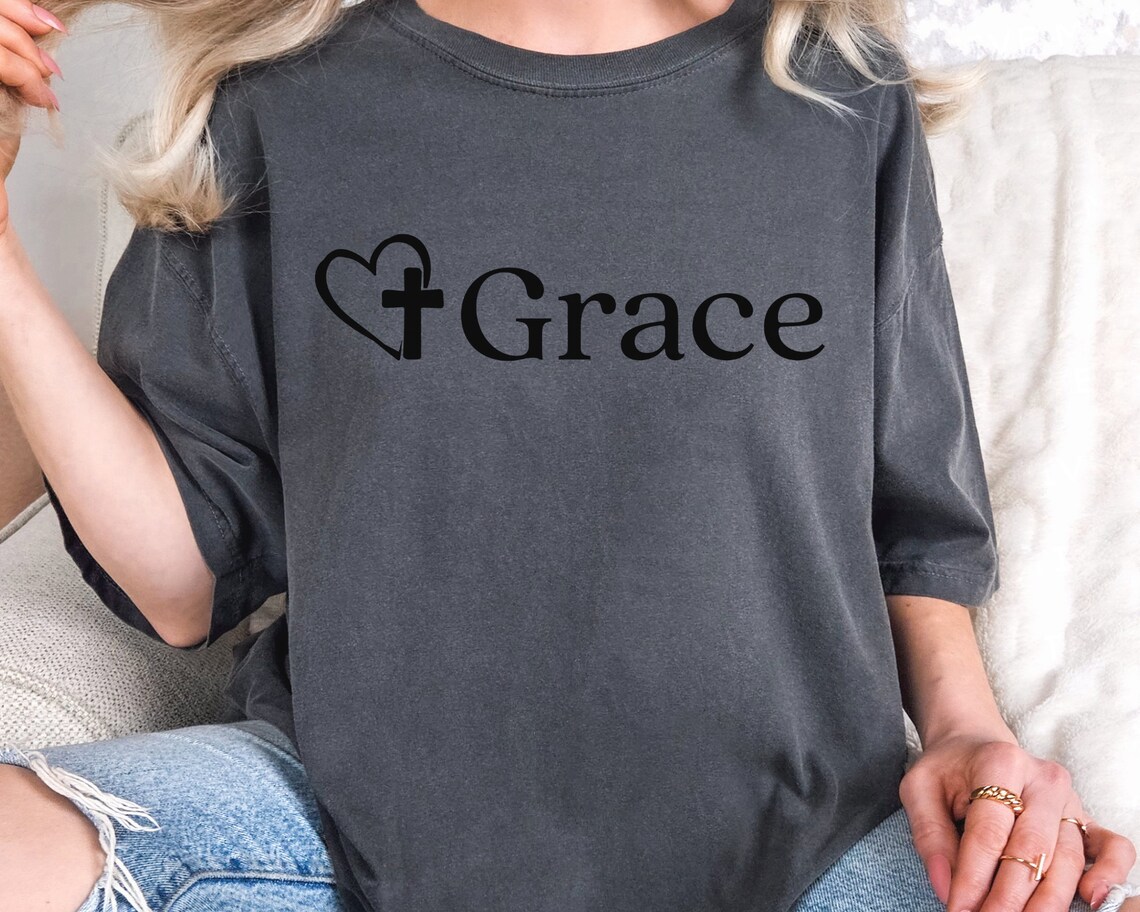 Grace Heart & Cross SVG Cut File Cross SVG Grace Svg Christian Svg ...