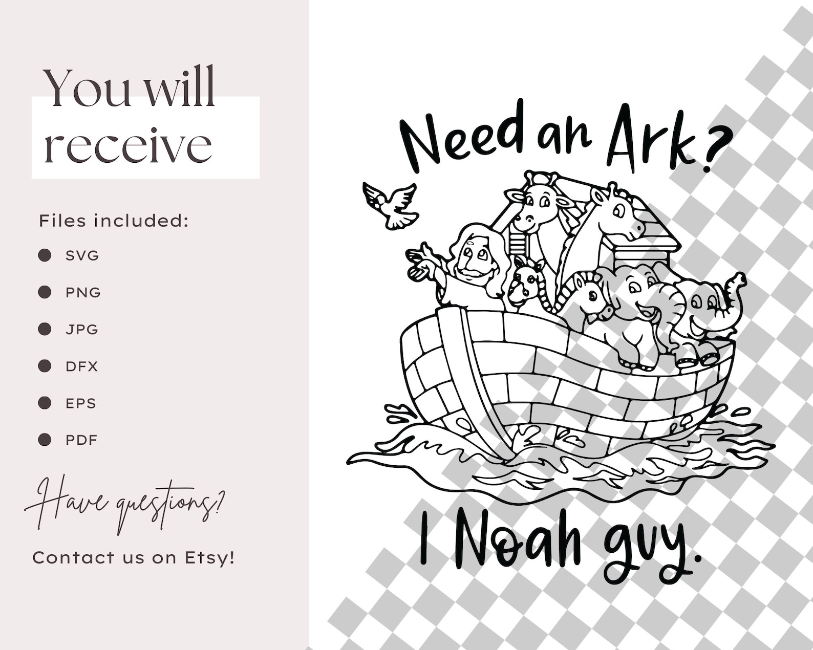 Need an Ark SVG PNG Child Svg DTF File Christian File Faith Svg Tshirt ...