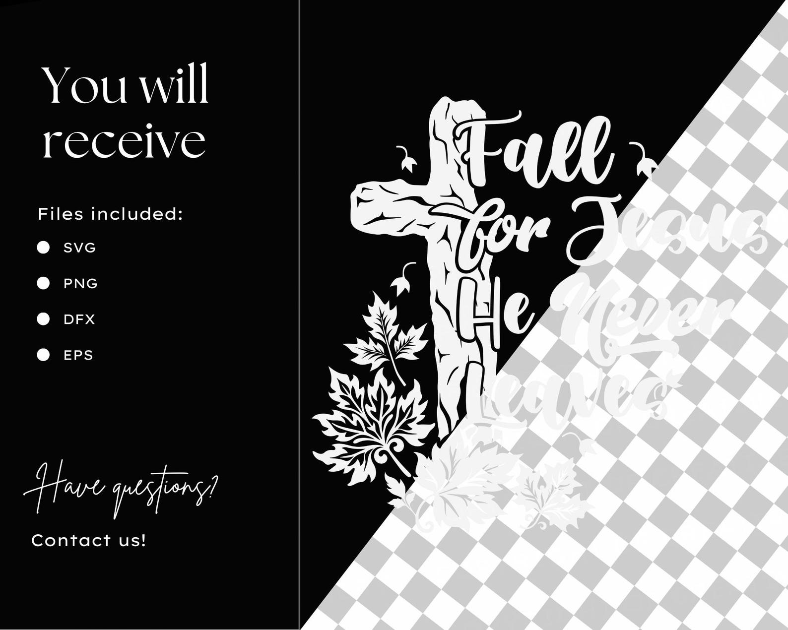 Fall for Jesus SVG, Christian Autumn Leaves Design (digital Download ...