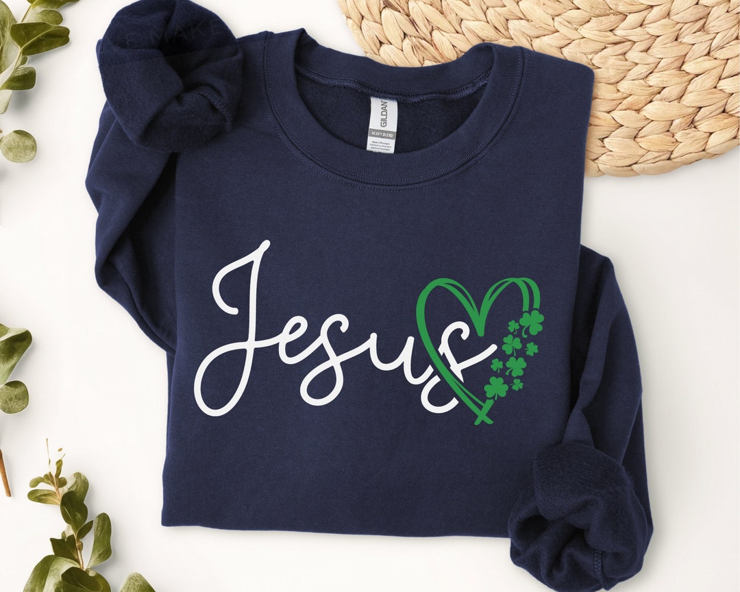 Jesus Heart Shamrock SVG, St Patricks Day Svg, Jesus St Patrick SVG ...