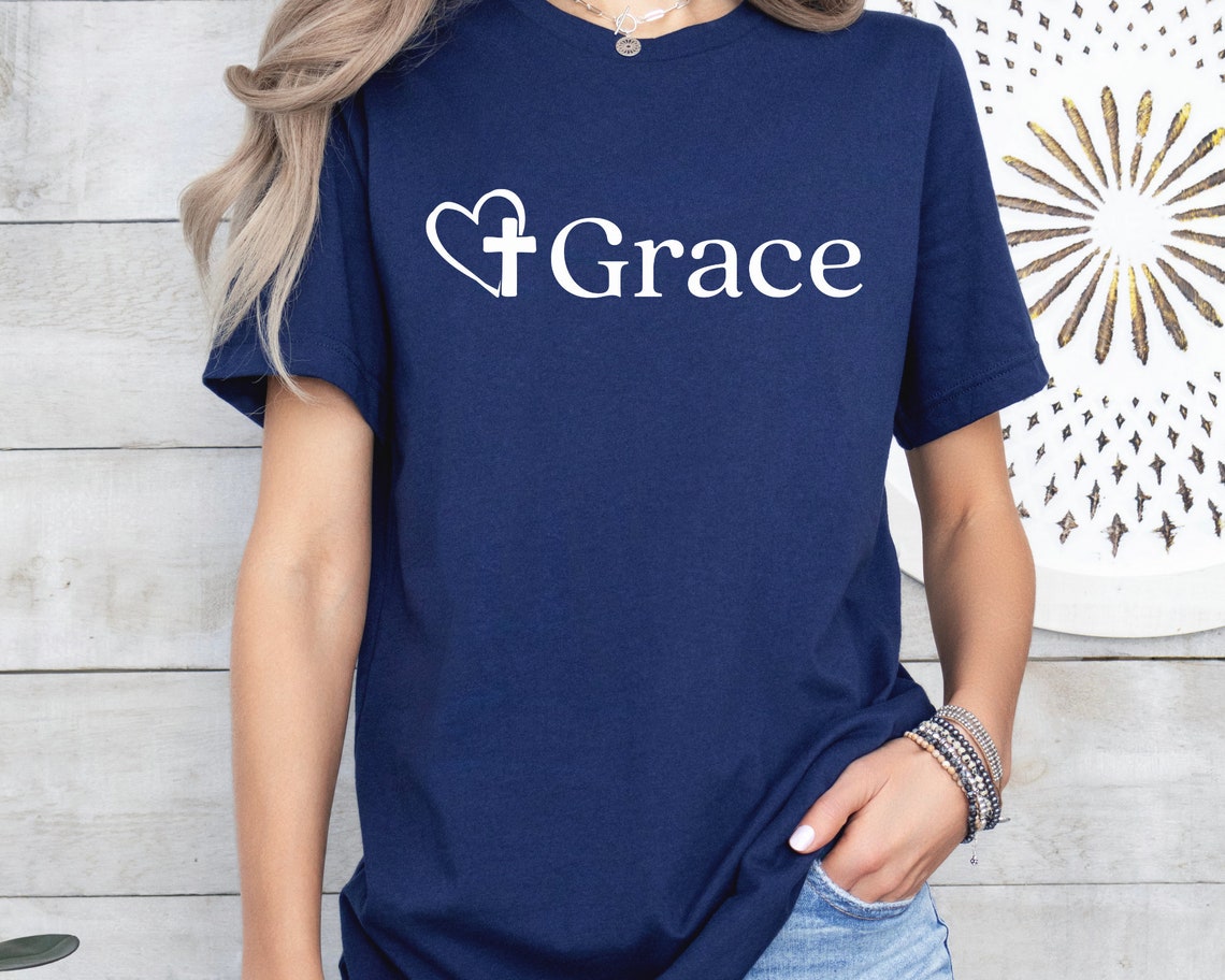 Grace Heart & Cross SVG Cut File Cross SVG Grace Svg Christian Svg ...