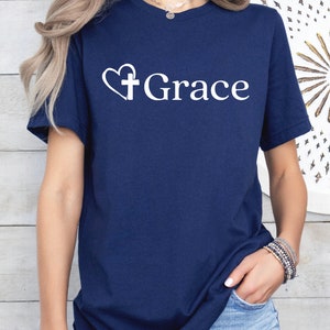 Grace Heart & Cross SVG Cut File | Cross SVG | Grace Svg | Christian ...