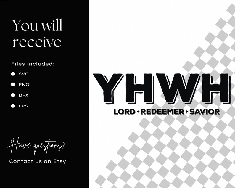 YHWH Lord Redeemer Savior SVG PNG, Christian Design (digital Download ...